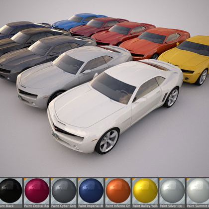 VRAY Material | Chevrolet Camaro Car Paint